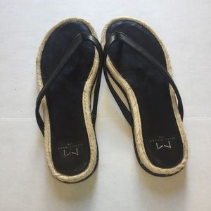 Marc Fisher | Shoes | Marc Fischer Leather And Woven Flip Flops S85 | Poshmark